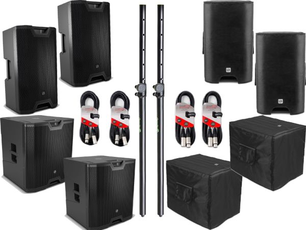 LD Systems ICOA 15A (Pair) Sub 18A (Pair) + Poles + Covers