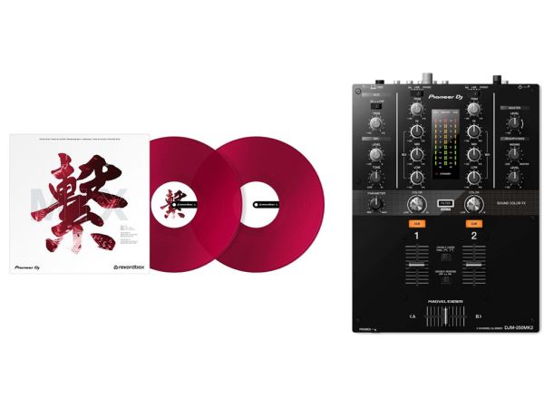 Pioneer DJ DJM-250 MK2 DJ Mixer + Rekordbox DVS Control Vinyl (Red)